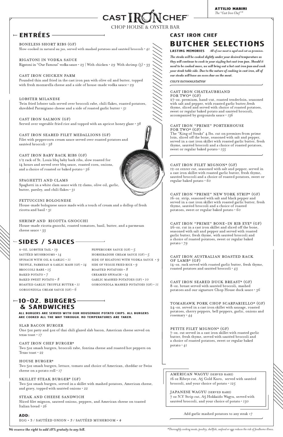 Our Menu - The Cast Iron Chef Chop House & Oyster Bar