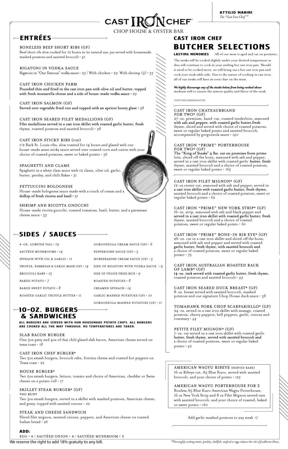Our Menu - The Cast Iron Chef Chop House & Oyster Bar