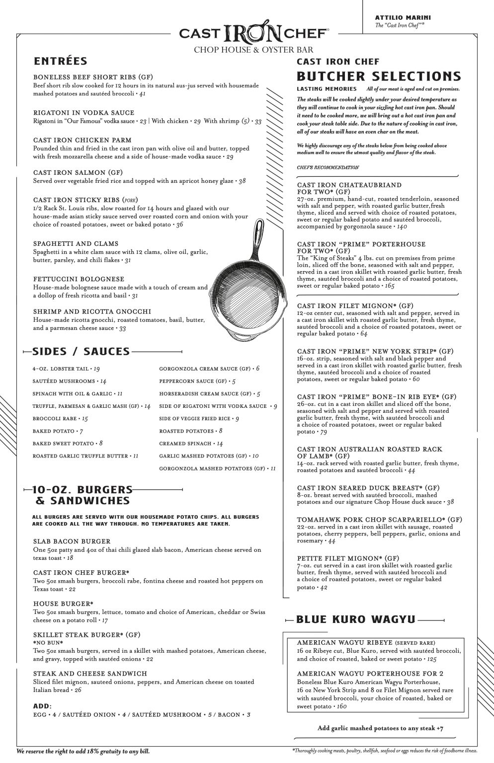 Our Menu - The Cast Iron Chef Chop House & Oyster Bar