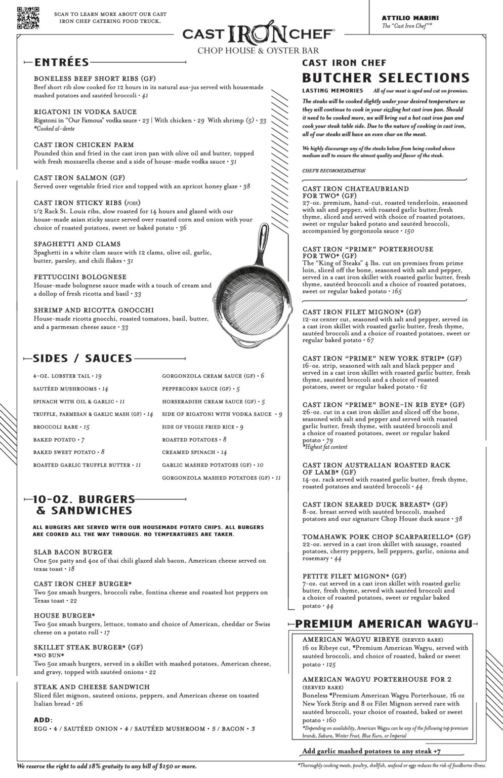 Our Menu - The Cast Iron Chef Chop House & Oyster Bar