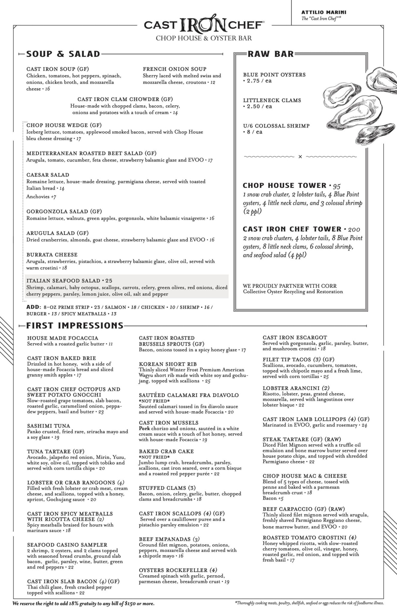 Our Menu - The Cast Iron Chef Chop House & Oyster Bar