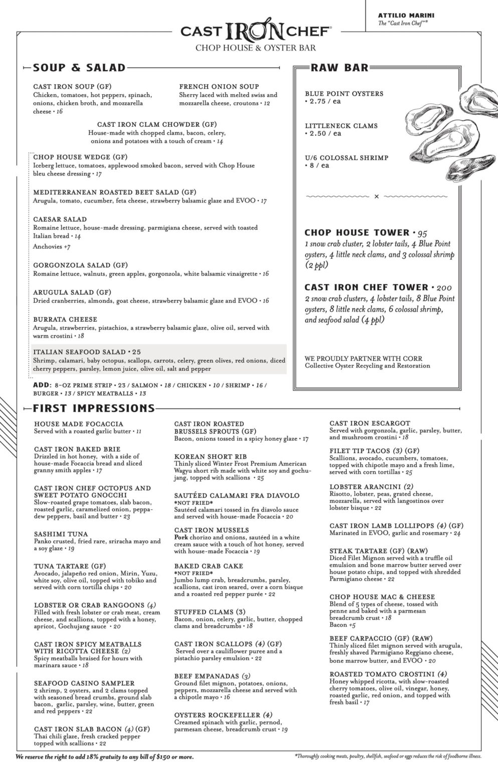Our Menu - The Cast Iron Chef Chop House & Oyster Bar