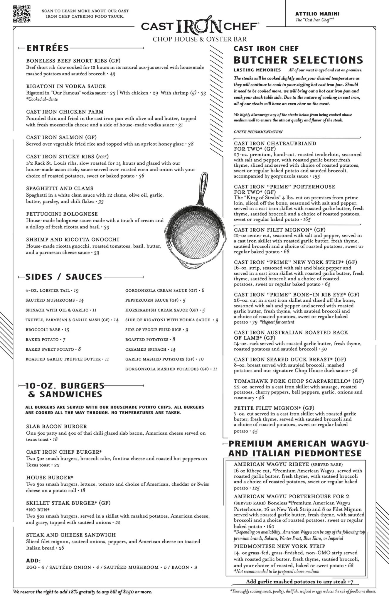 Our Menu - The Cast Iron Chef Chop House & Oyster Bar